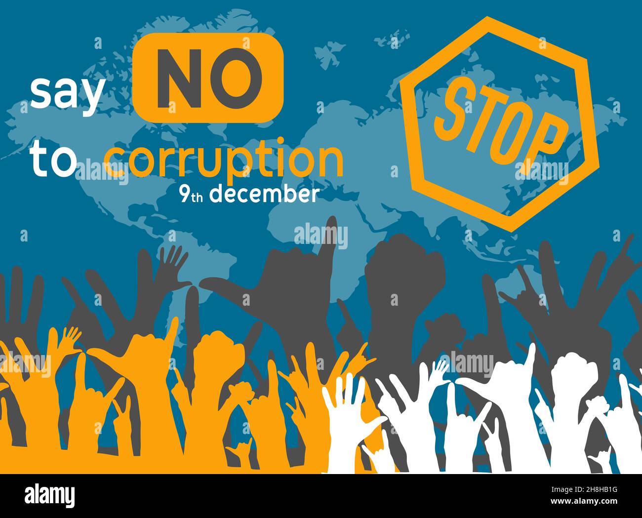 Anti corruption day poster template banner Stock Photo - Alamy