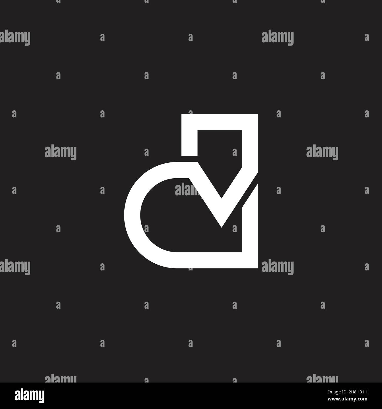 letter dv linked monoline design geometric logo vector Stock Vector ...