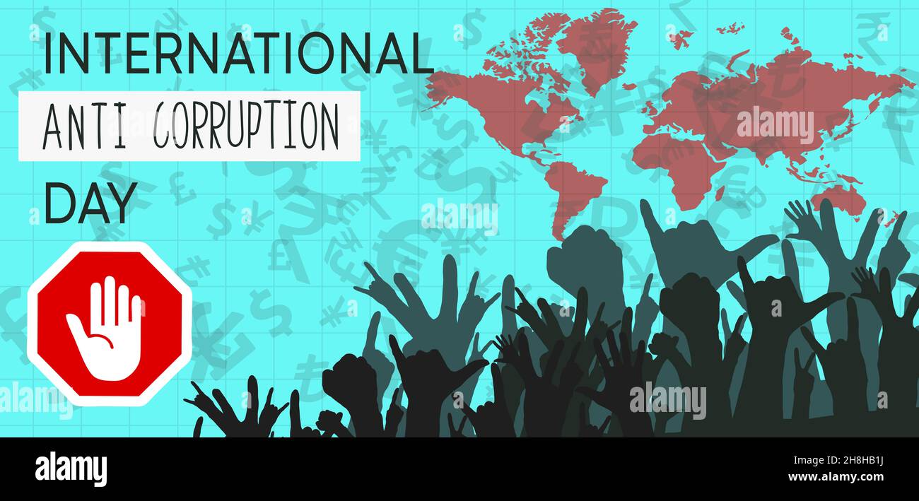 Anti corruption day poster template banner Stock Photo - Alamy
