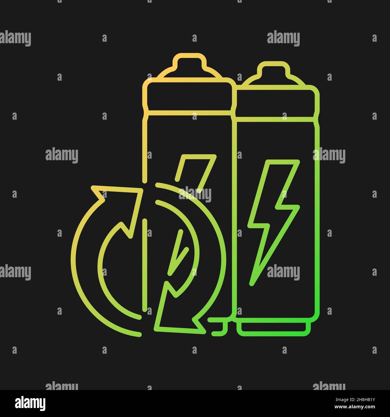 Lithium-ion battery recycling gradient vector icon for dark theme Stock ...