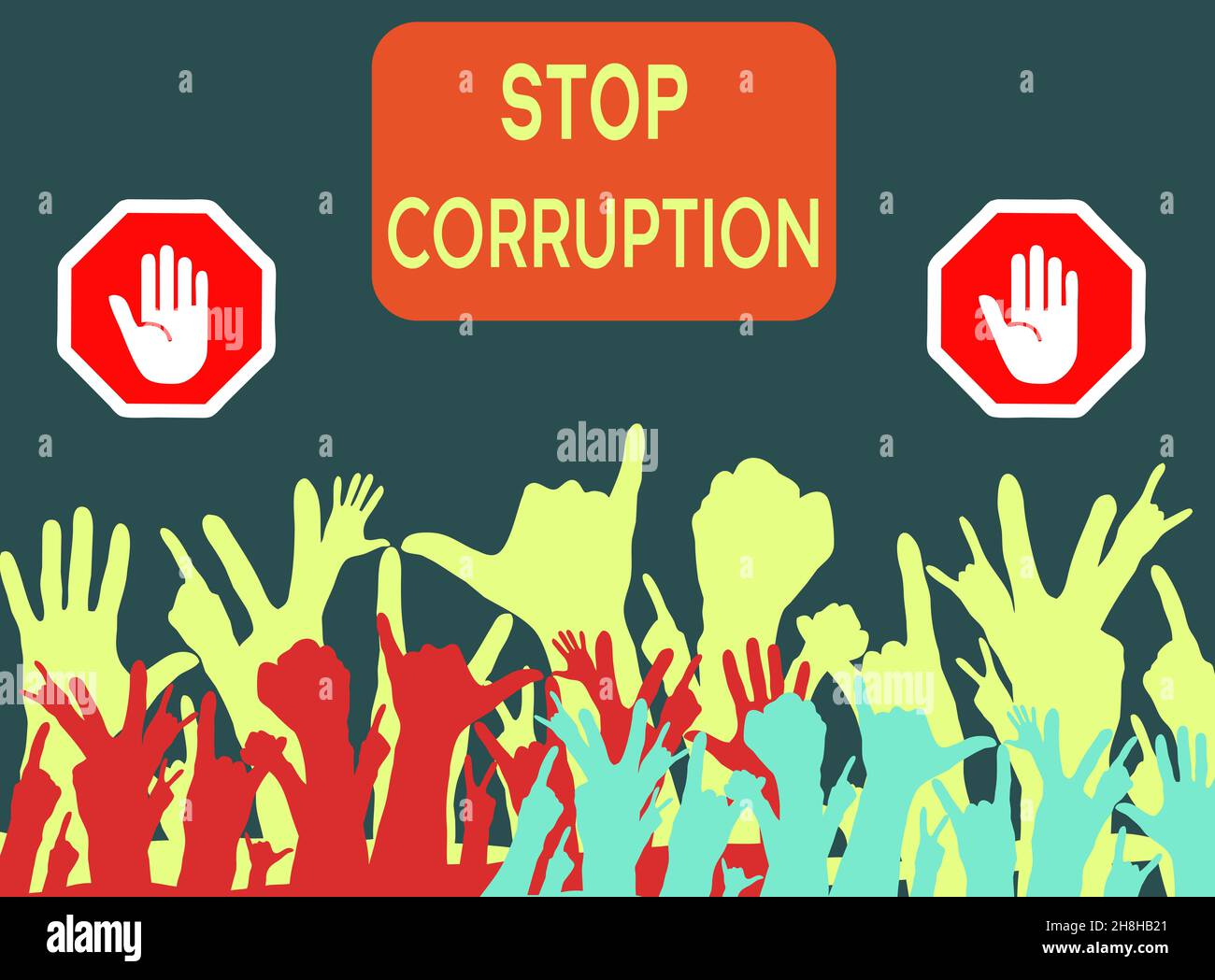 Anti corruption day poster template banner Stock Photo - Alamy