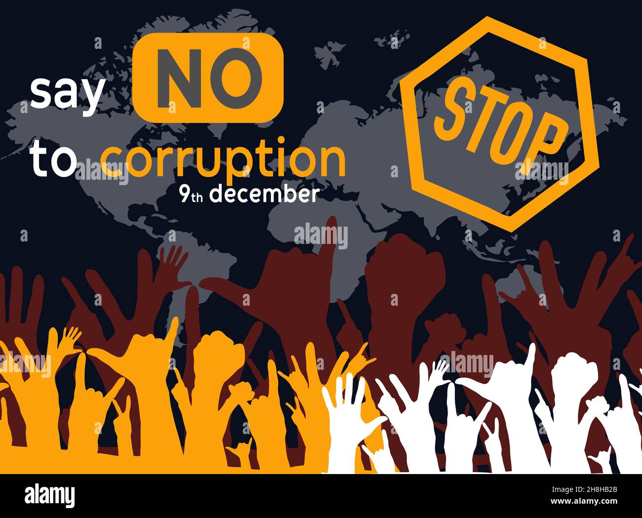 Anti corruption day poster template banner Stock Photo - Alamy