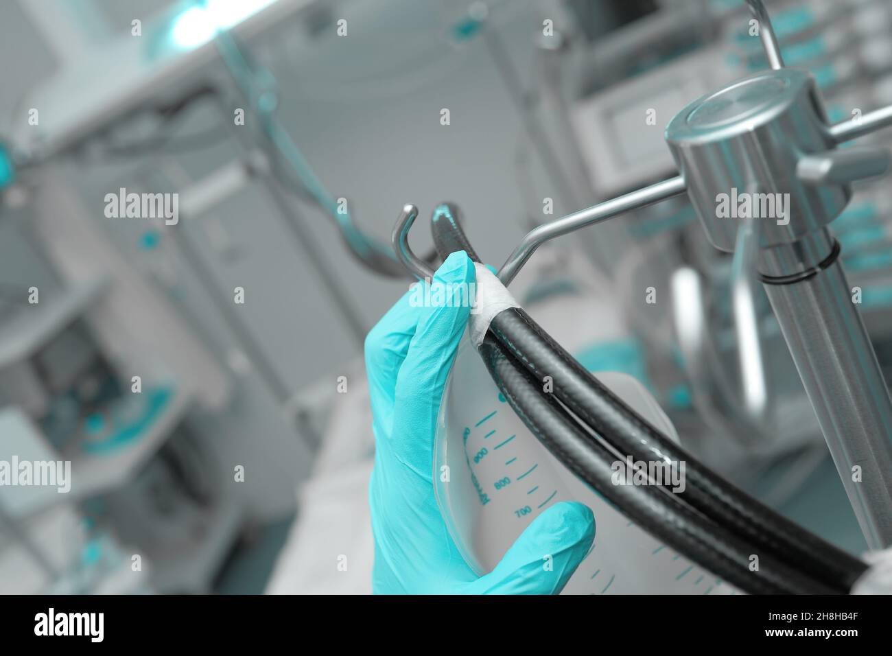Male technical worker checking up the oxygen supply hose Stock Photo ...