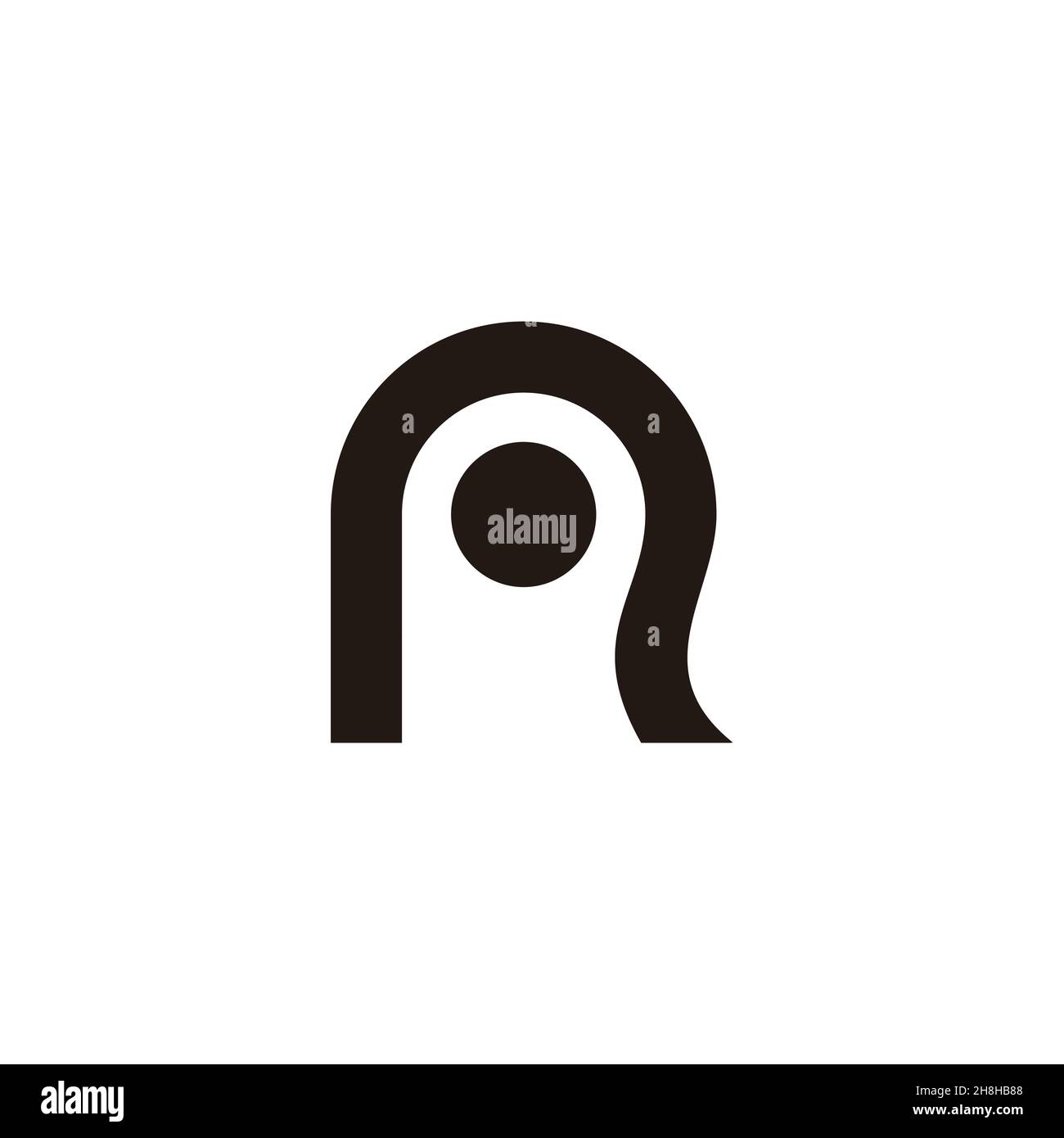 letter r ribbon dot curves simple geometric logo vector Stock Vector ...