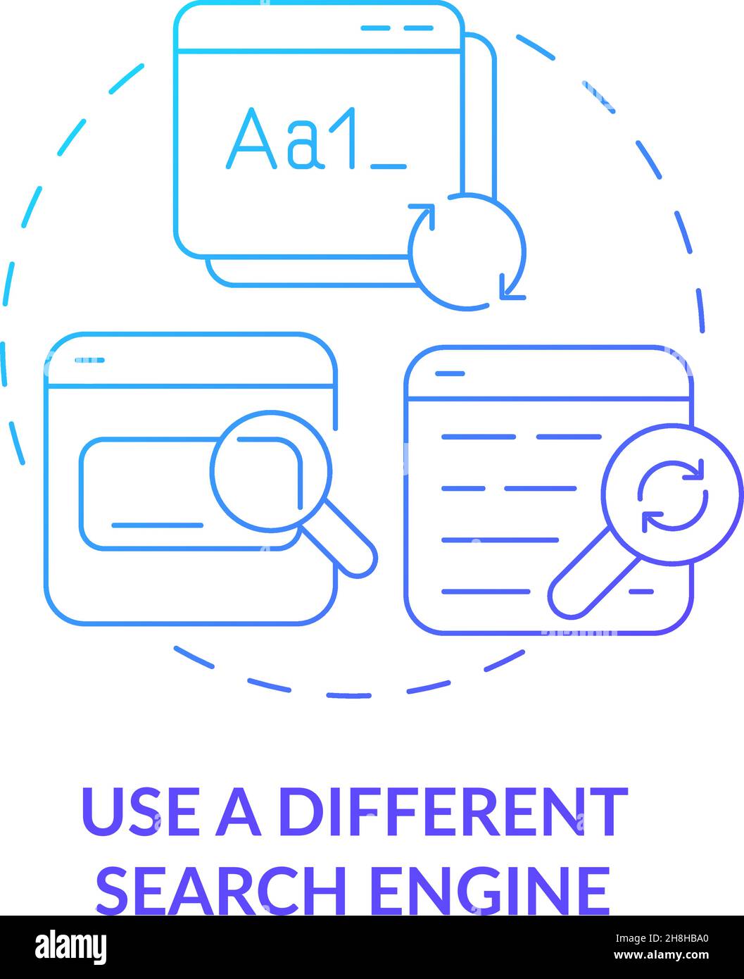 Different search engines blue gradient concept icon Stock Vector Image & Art - Alamy