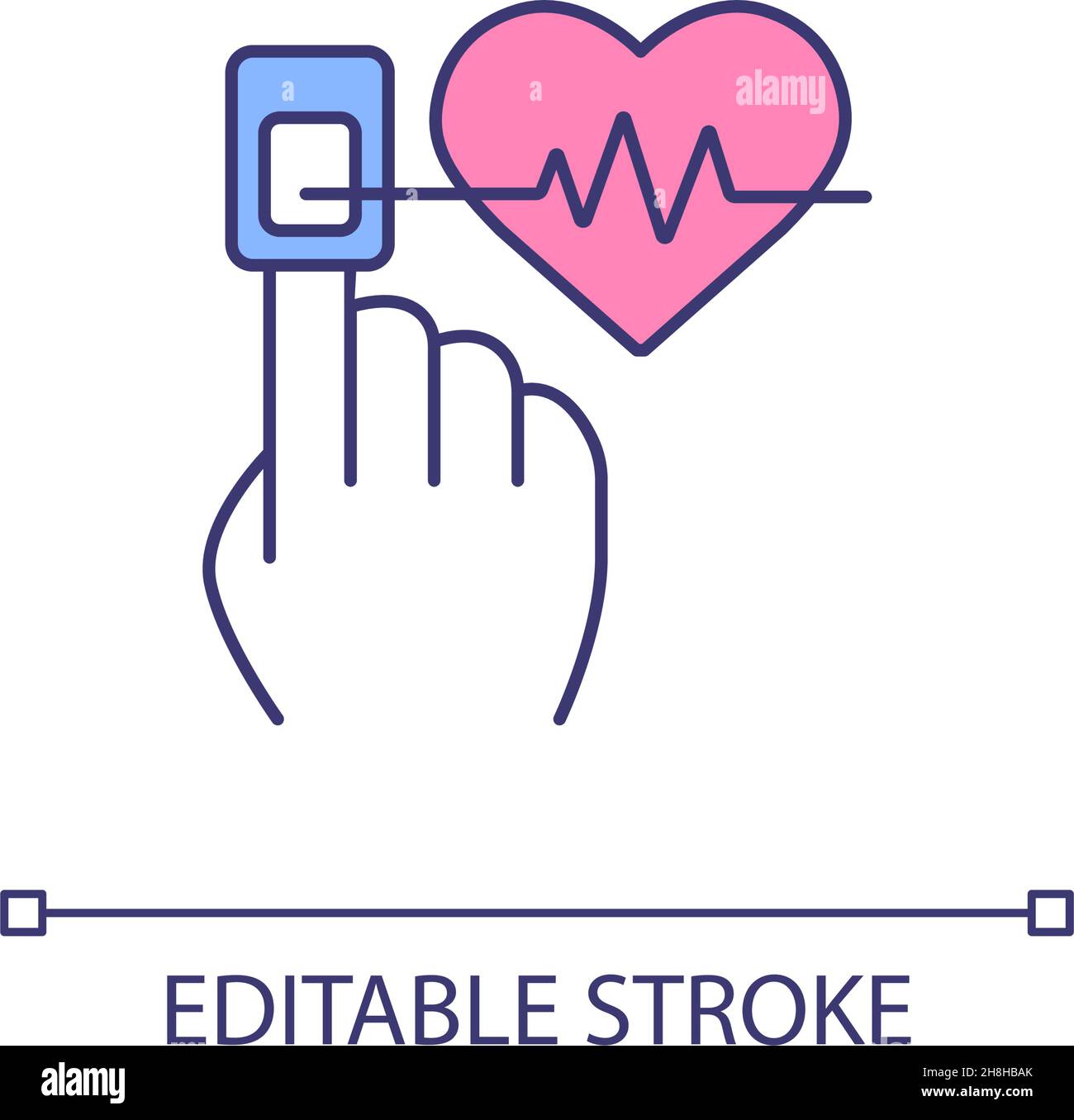 Pulse oximeter icon line Cut Out Stock Images & Pictures - Alamy