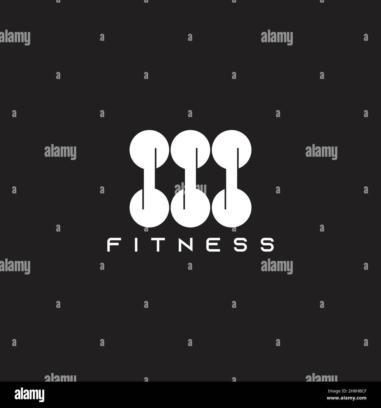 fitness tools gym group simple geometric symbol logo vector Stock ...