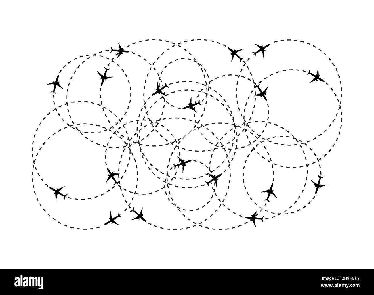 Airplane route plane path Stock Vector Images - Alamy