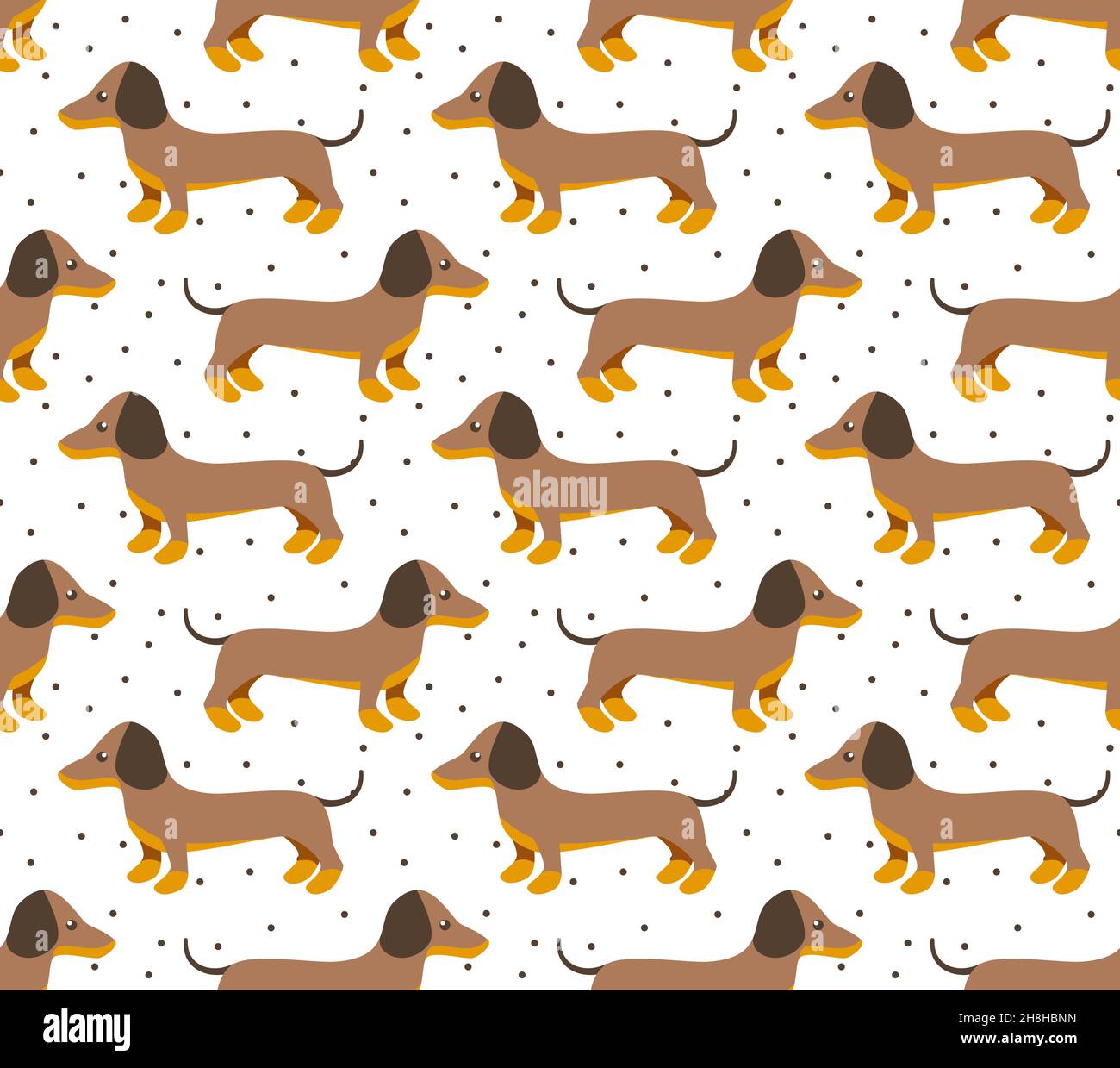Vector seamless pattern in dachshund for print and web design on white ...