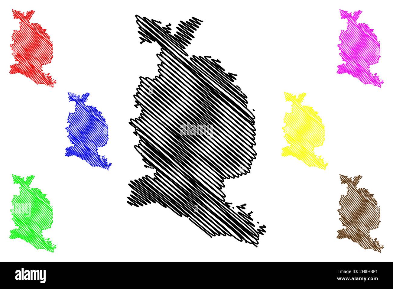 Gorakhpur district (Uttar Pradesh State, Republic of India) map vector ...