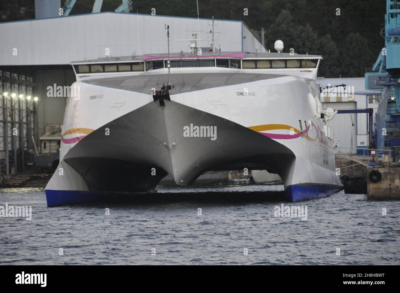 oversized catamaran ferry in spain Stock Photo - Alamy