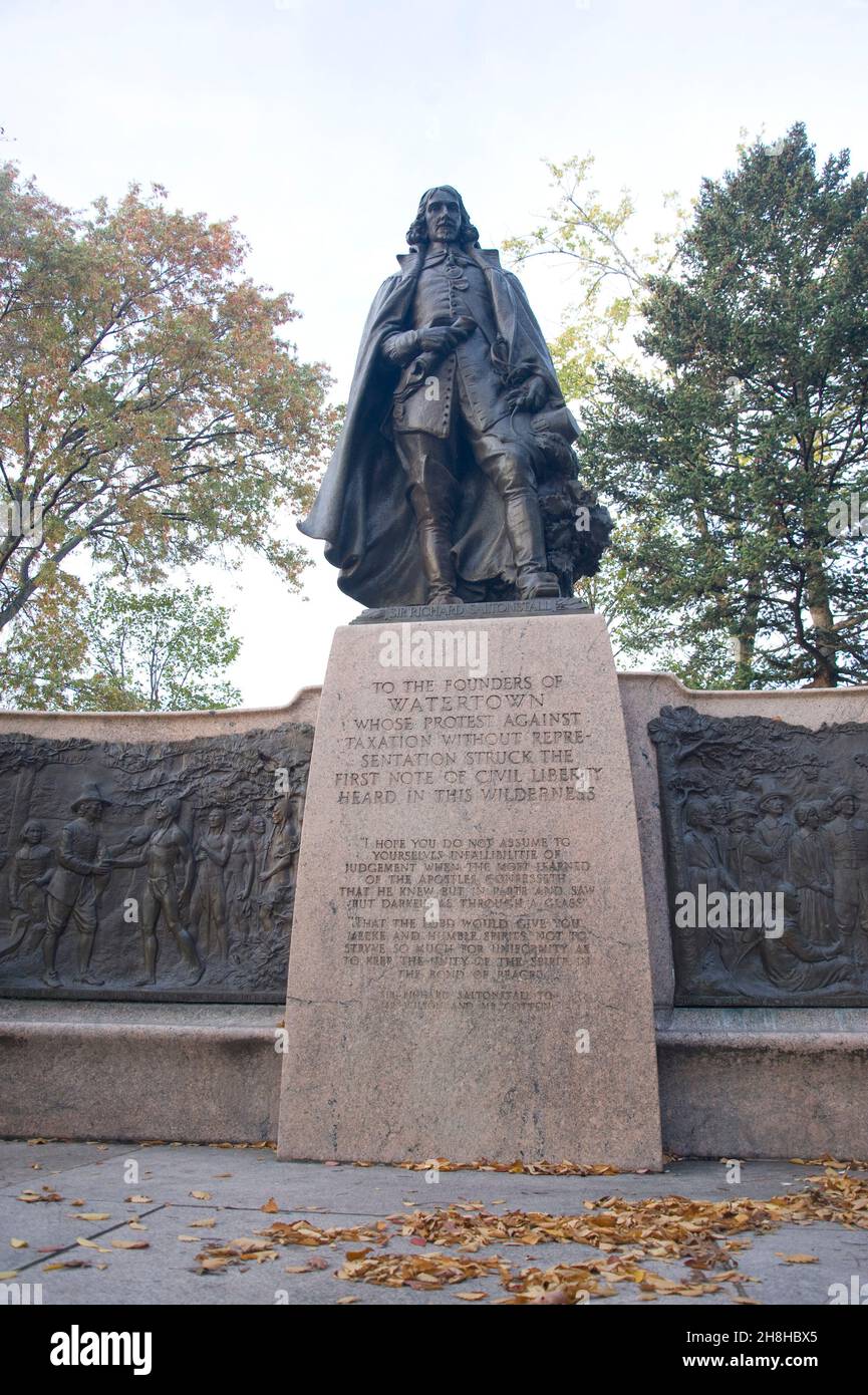 Founders’ Memorial monument Watertown, Mass Stock Photo - Alamy