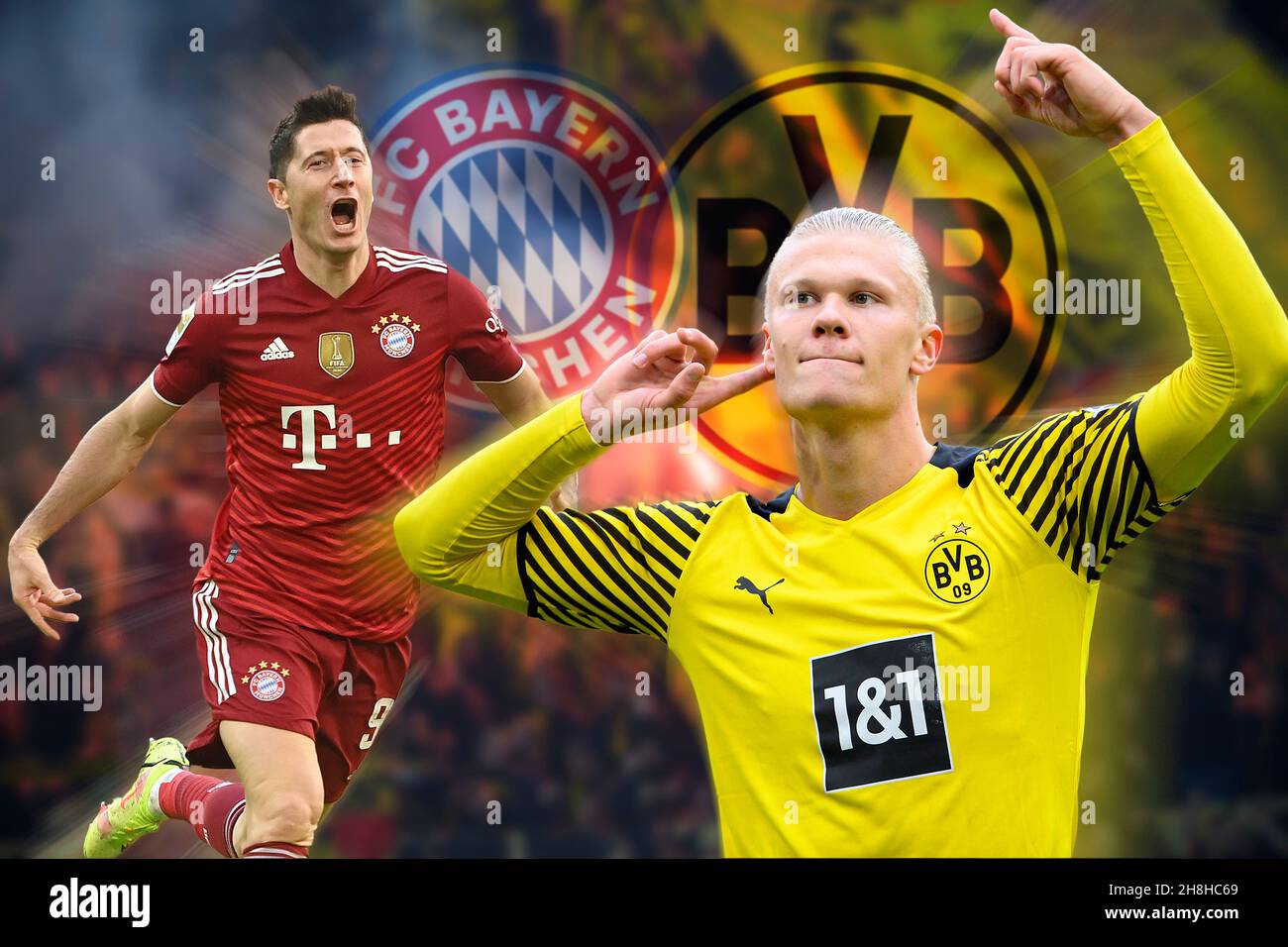 Haaland lewandowski hi-res stock photography and images - Alamy