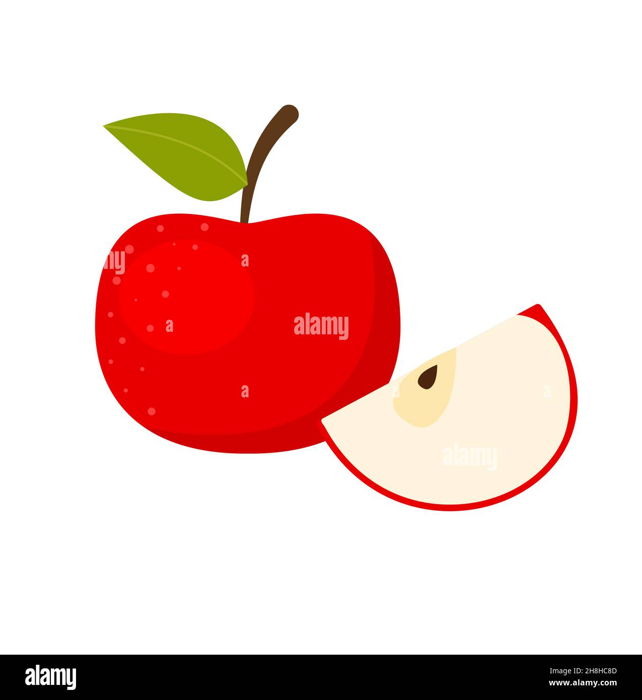 Apple vector icon on white background. Flat, cartoon style. For web ...