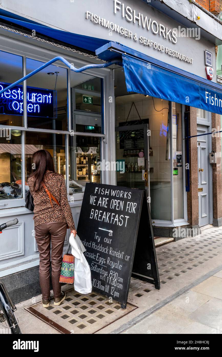 FishWorks Fishmonger and Seafood Reastaurant, Marylebone High Street, London, UK Stock Photo - Alamy