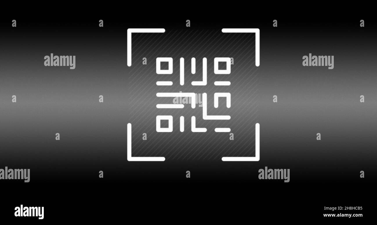 Illustration of qr code with copy space against black background Stock ...