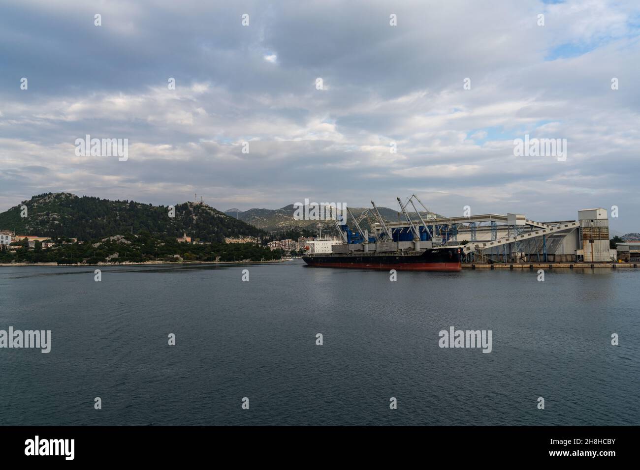 Ploce, Croatia - 18 November, 2021: the industrial port and harbor in ...