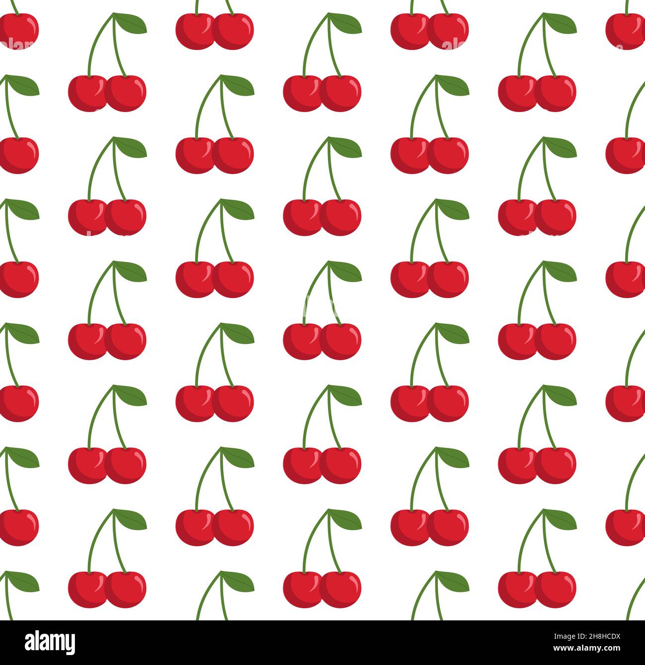 Vector seamless pattern in cherries on a white background eps Stock ...