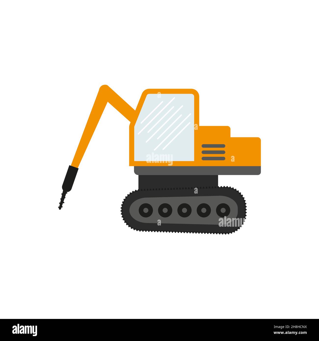 Construction equipment, machines for building work isolated icons ...