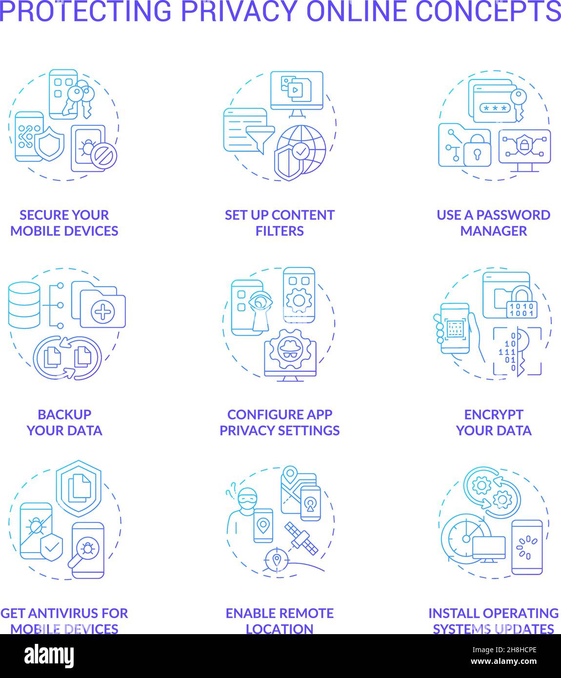 Privacy icons pack Stock Vector Images - Alamy