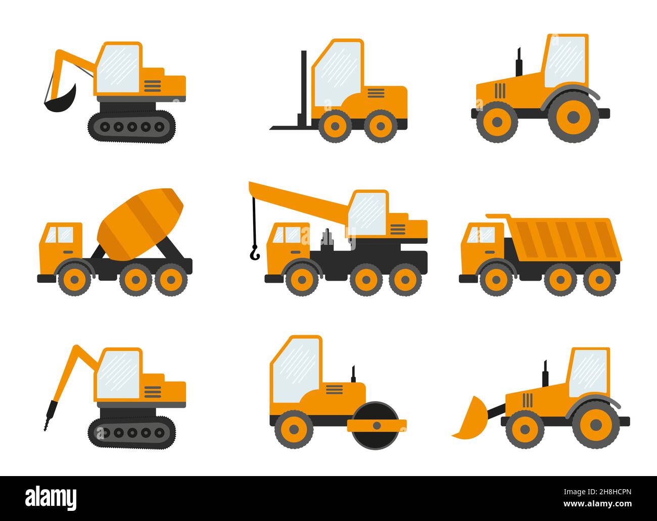 Seamless Pattern With Construction Tracks: Dipper, Bulldozer, Tractor ...