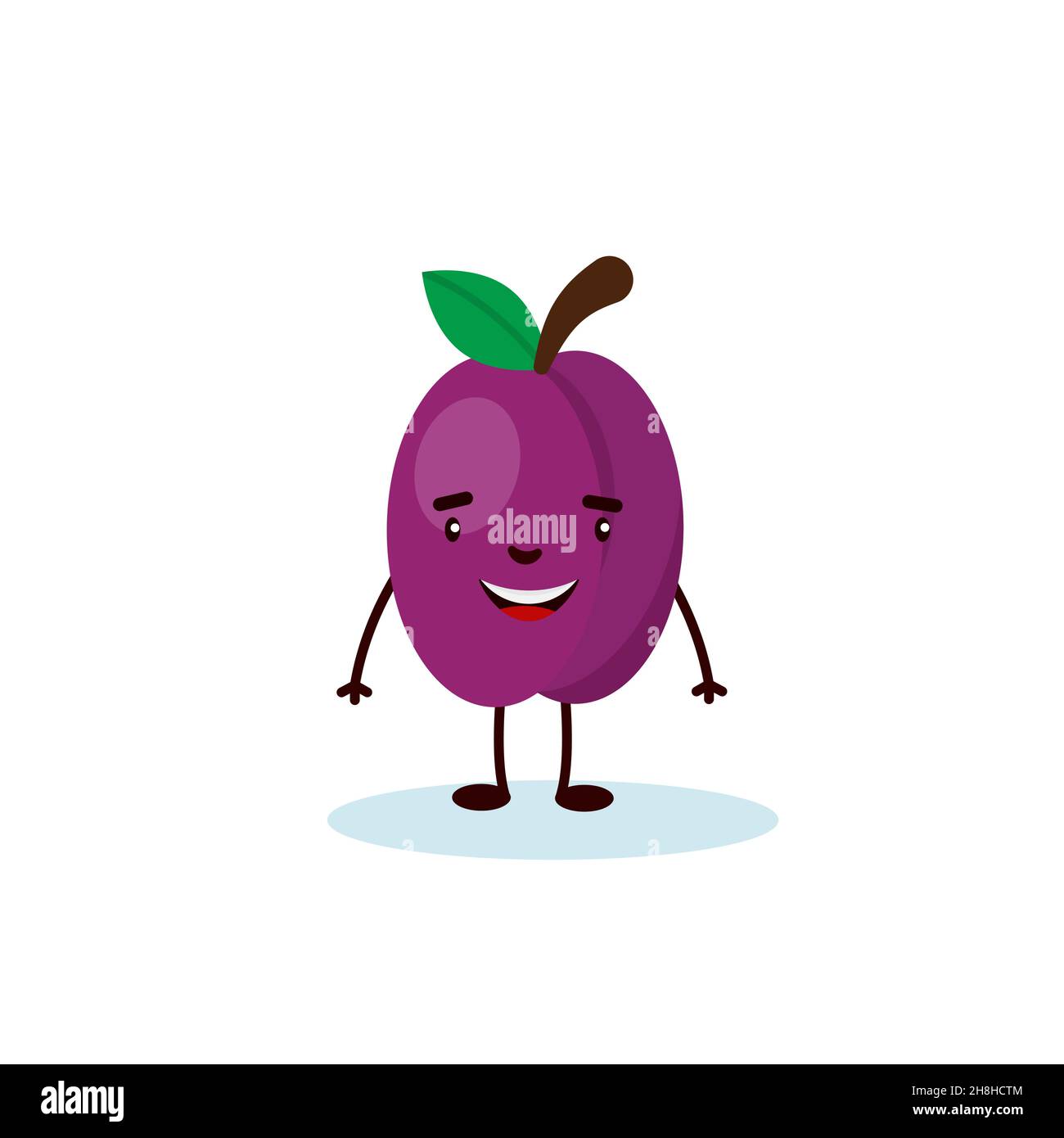 plum cute character, illustration for kids in cartoon style isolated on ...