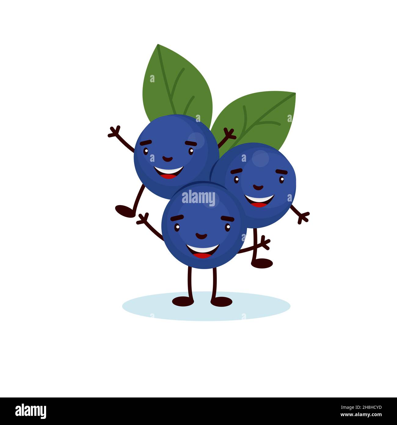 blueberry cute character, illustration for kids in cartoon style ...