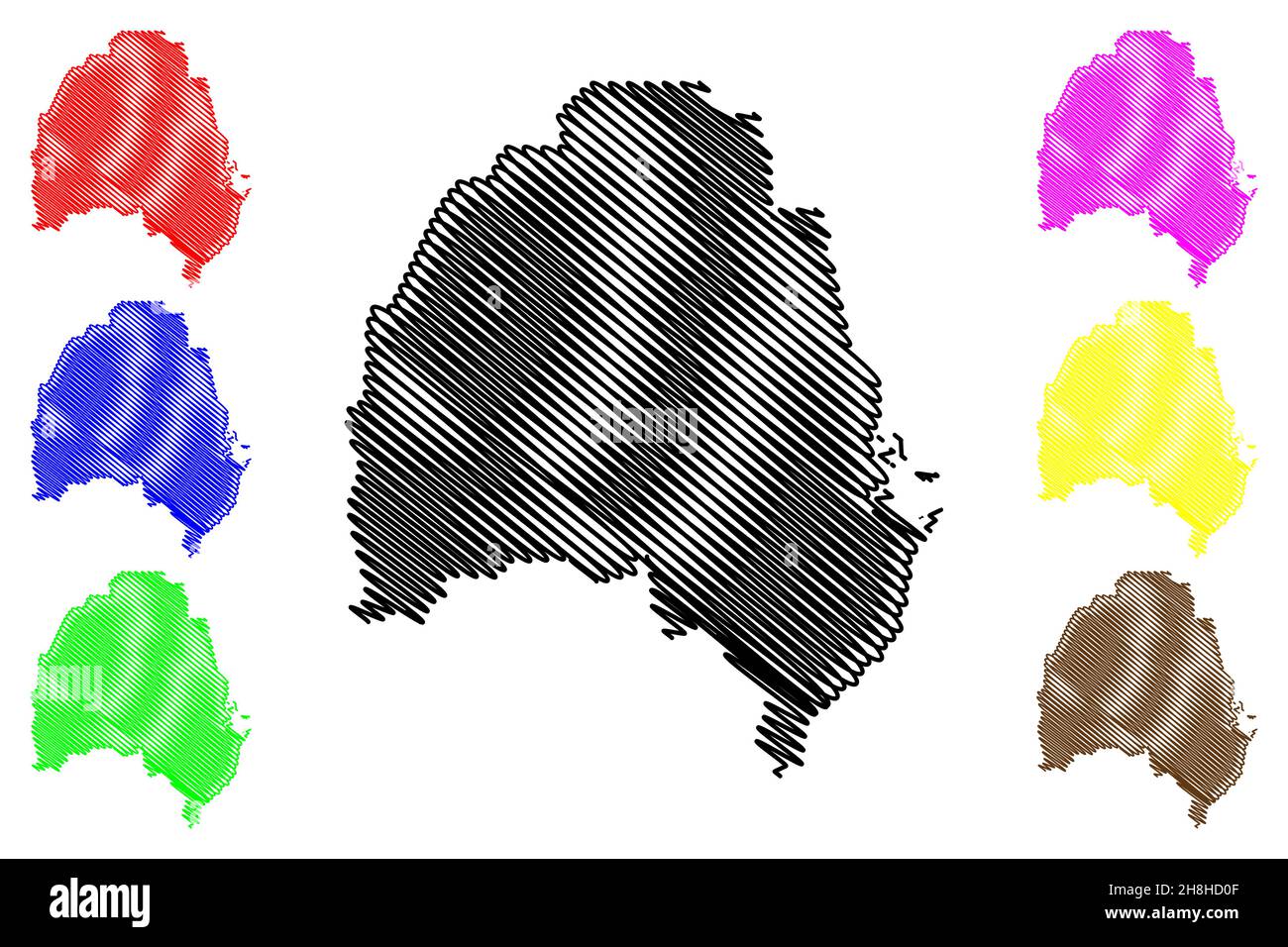 Gomati district (Tripura State, Republic of India) map vector ...