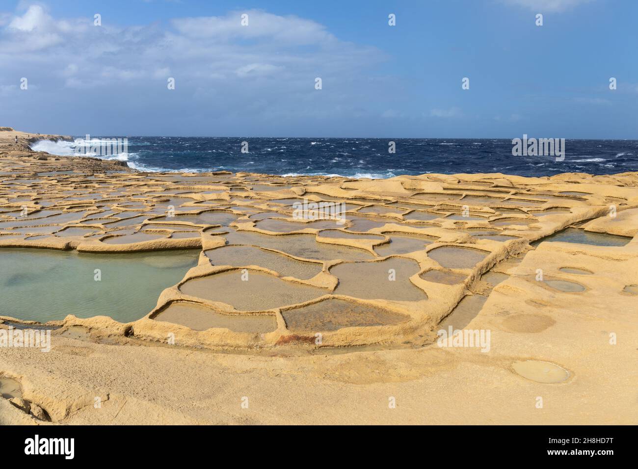 The Xwejni Salt Pans in Gozo, Malta. A picturesque landscape of Salt ...