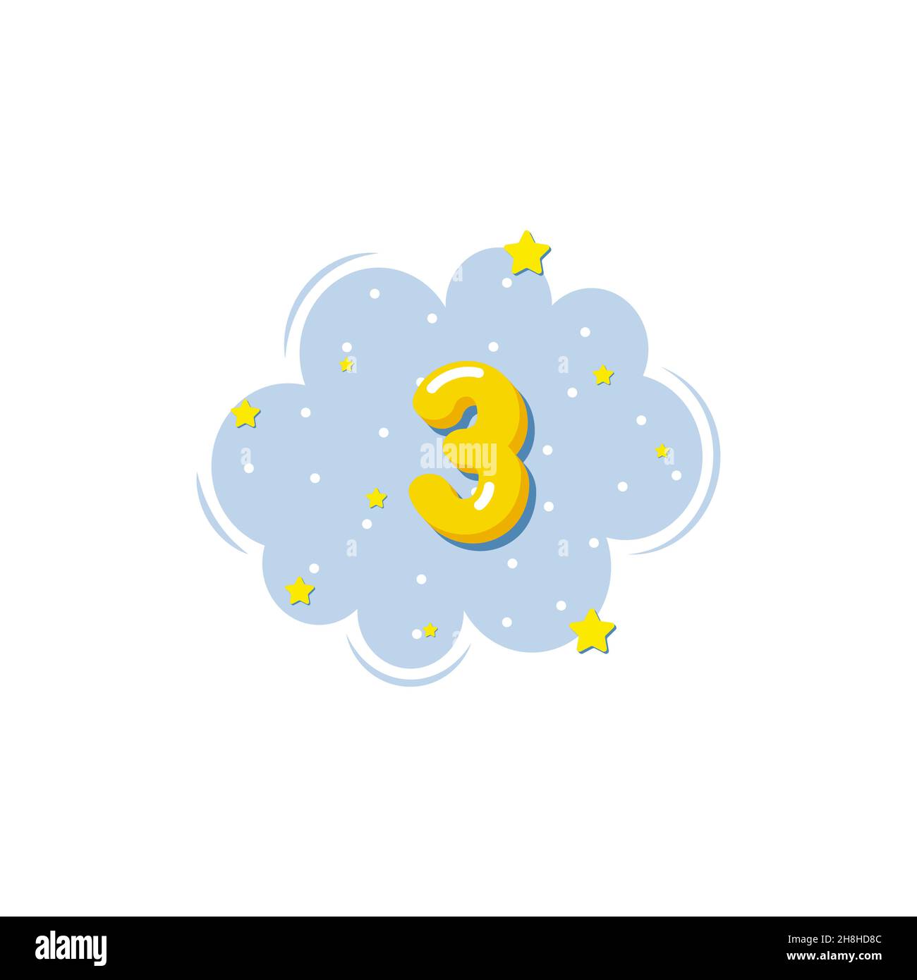 Colorful cartoon 1 numbers for kids, for greeting cards.Vector ...