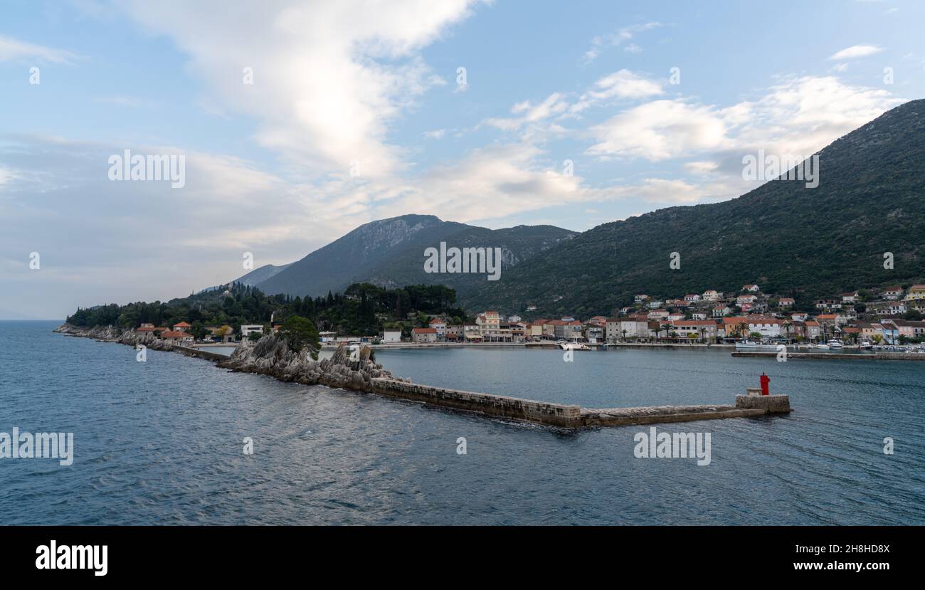 Ploce, Croatia - 18 November, 2021: view of the town of Trpanj and ...