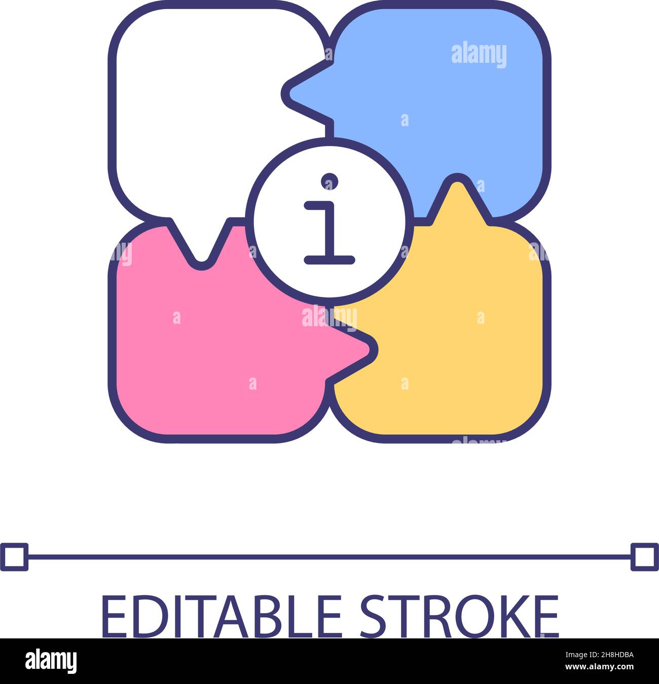 Community for information exchange RGB color icon Stock Vector Image ...