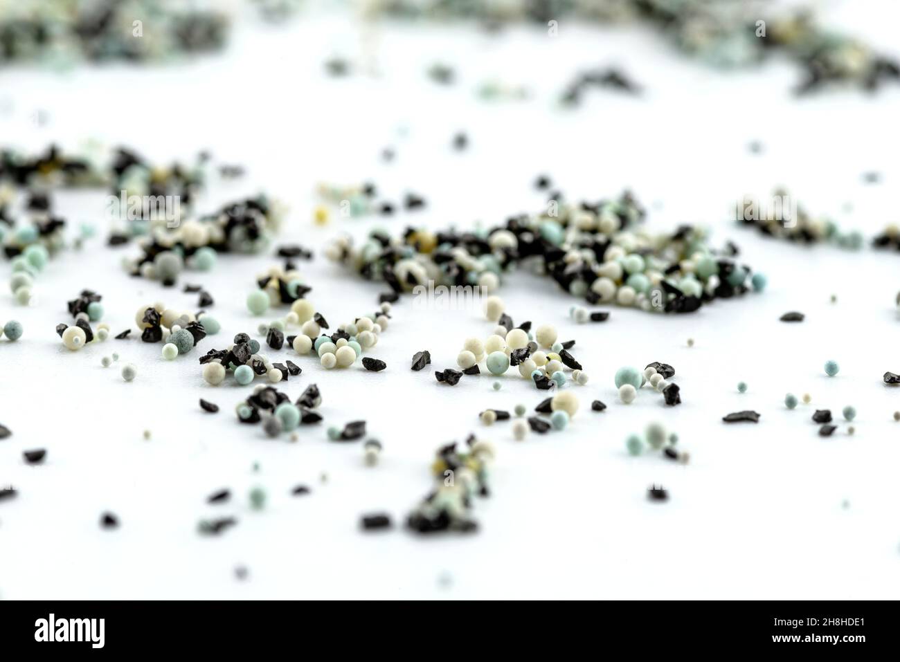 A background made out of strewn inside an activated carbon filter and ...