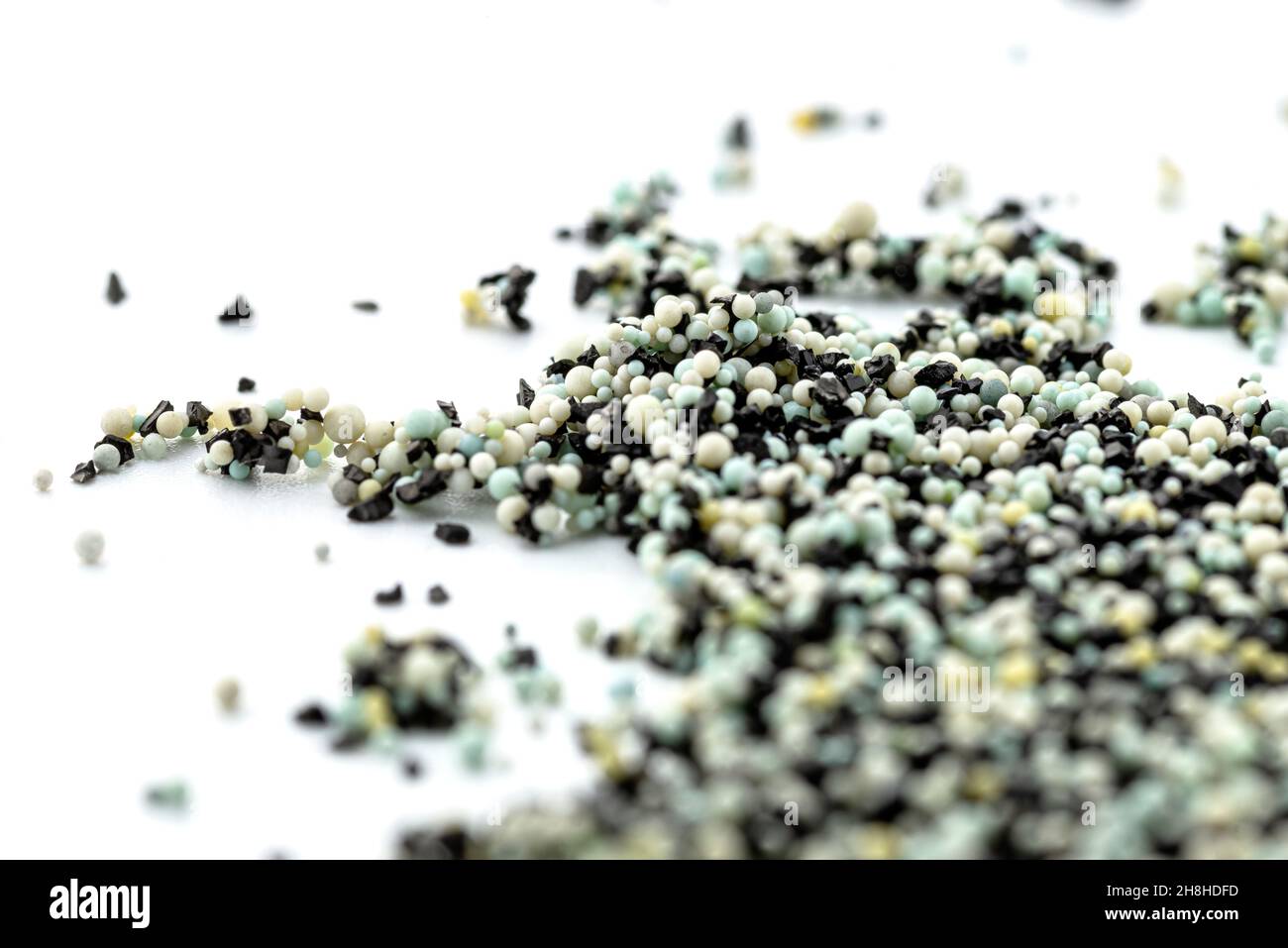 A background made out of strewn inside an activated carbon filter and ...