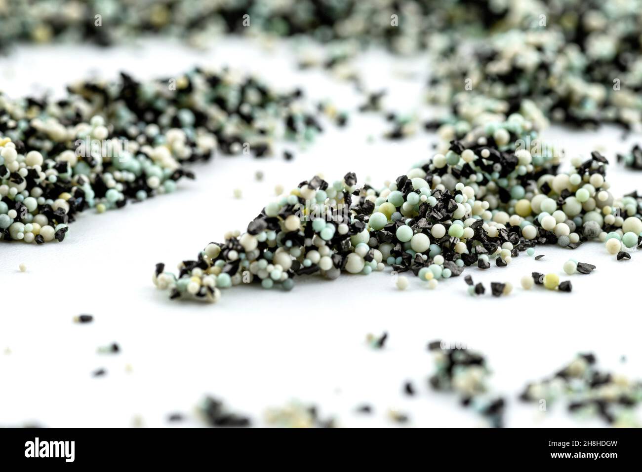 A background made out of strewn inside an activated carbon filter and ...