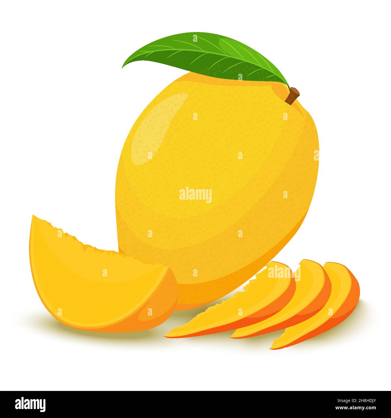 Whole half sliced mango Stock Vector Images - Alamy