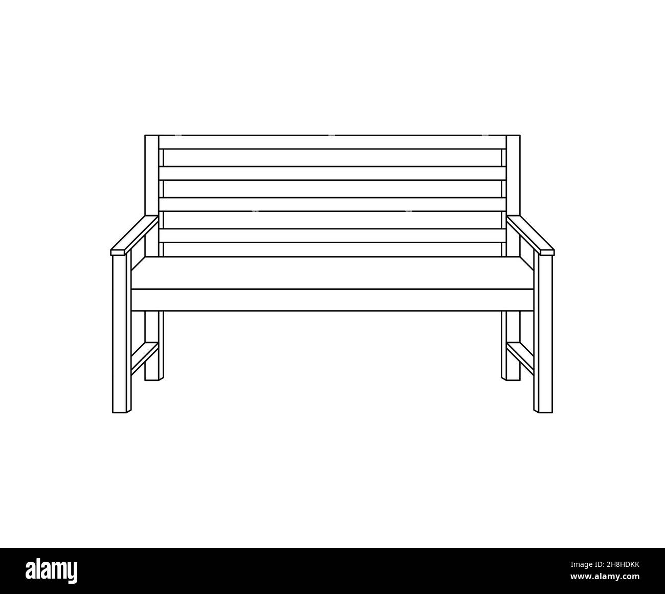 park bench vector illustration.Outline, simple style Stock Vector Image ...