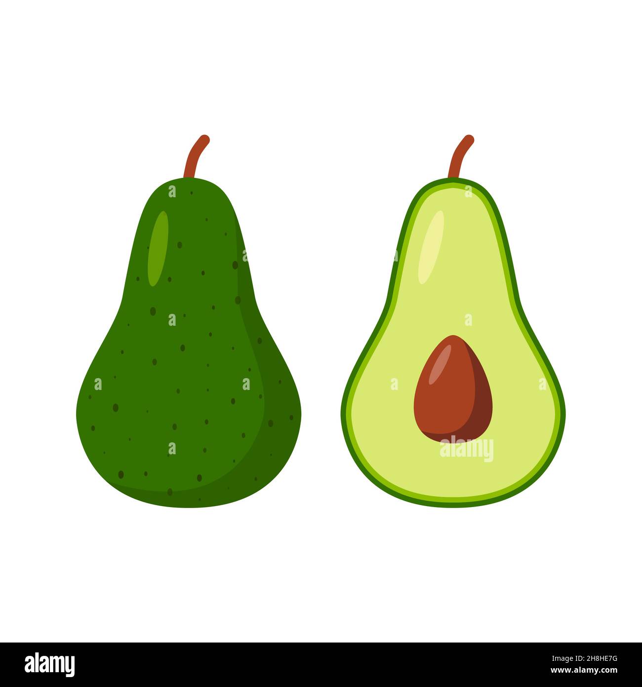 Avocado vector icon isolated on white background, flat, cartoon style ...