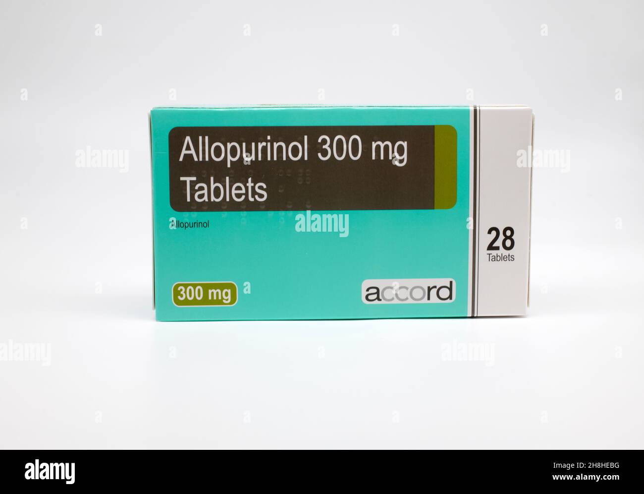 Allopurinol Tablets in dispensing box for treatment of Gout Stock Photo ...
