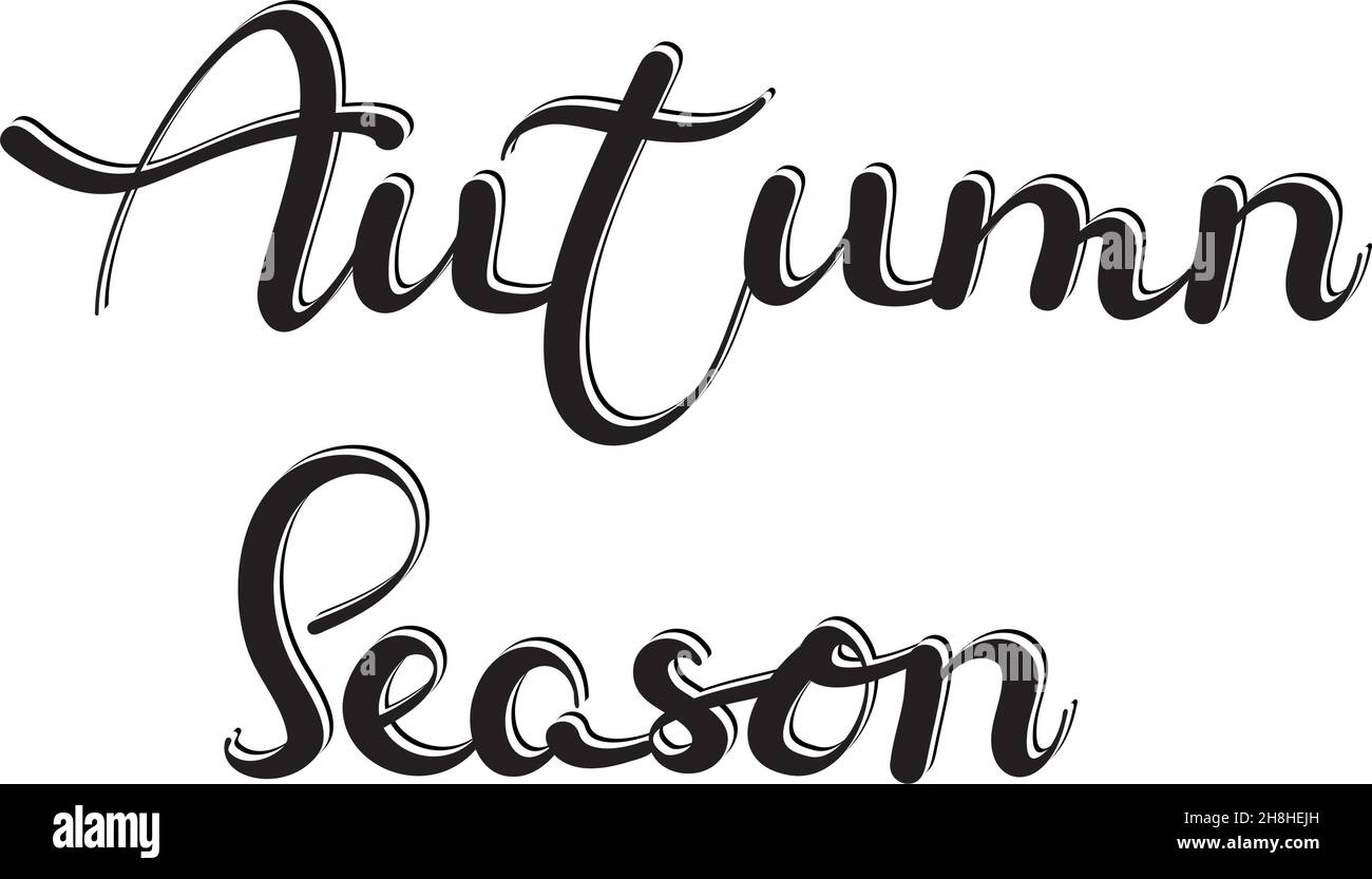 Vector lettering autumn season, typography banner, fall text eps Stock ...