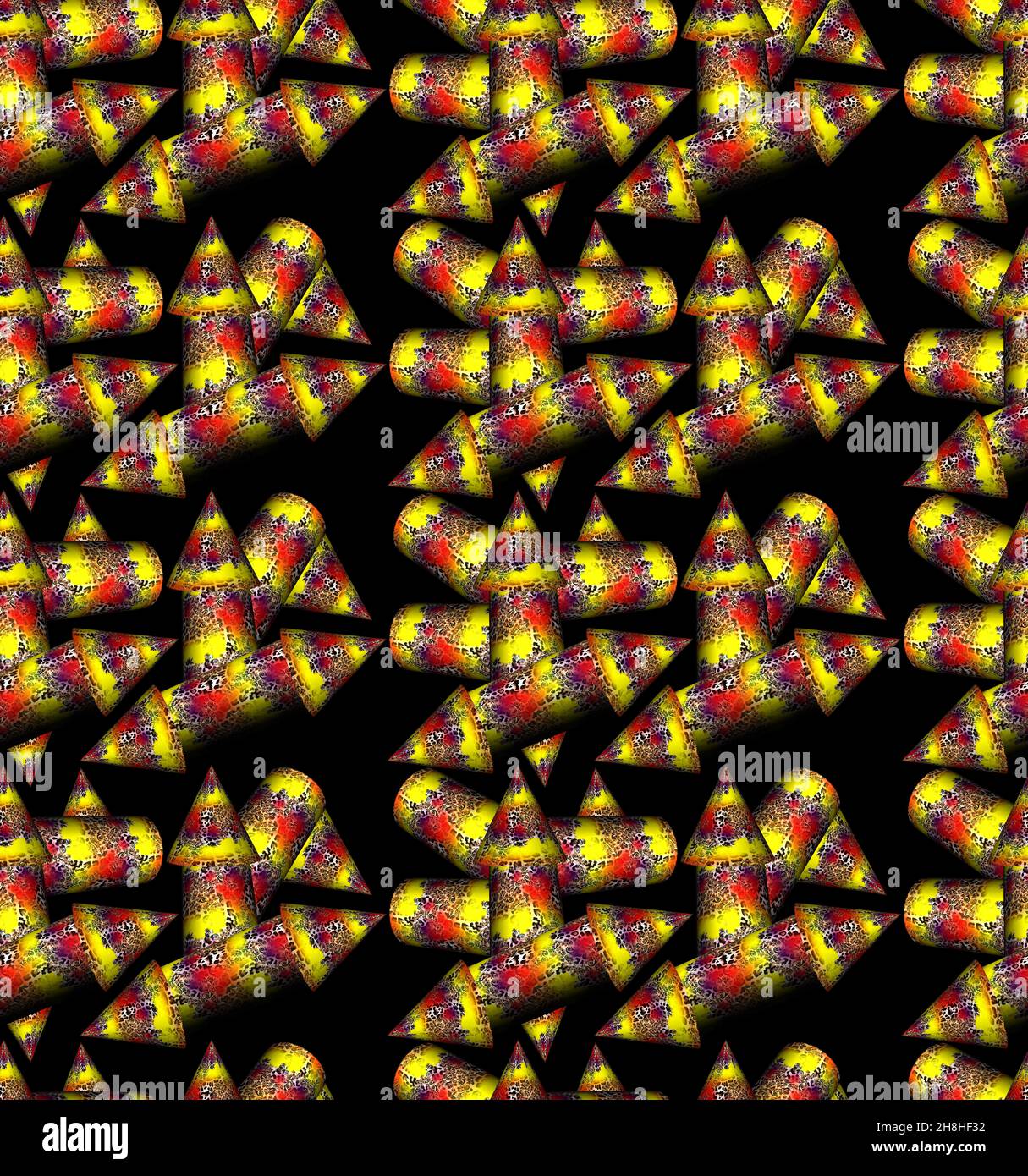 3d Rendering Abstract Capsule Colorful Background Seamless Pattern