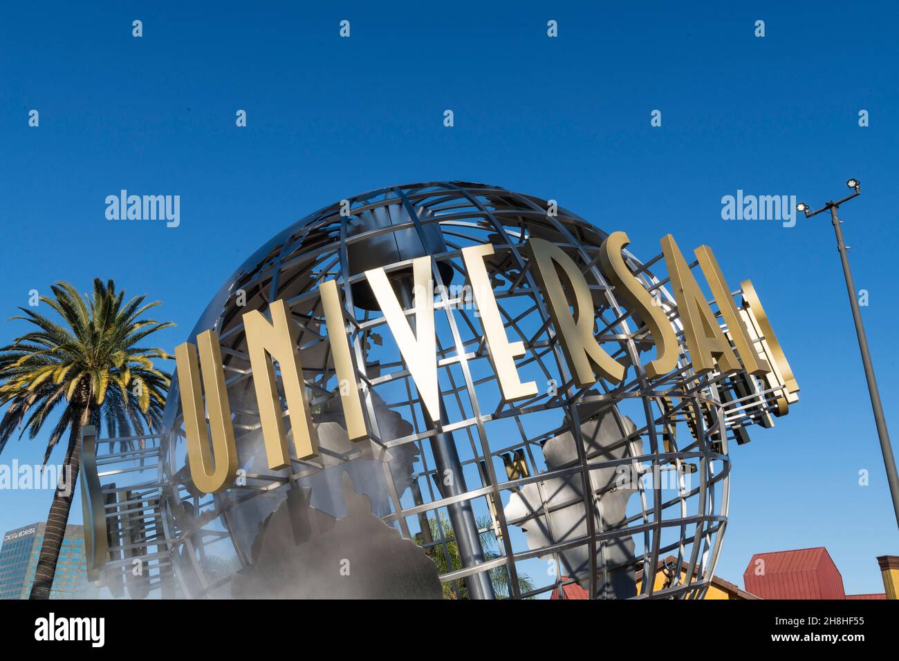 The globe logo of Universal studio theme park Stock Photo - Alamy