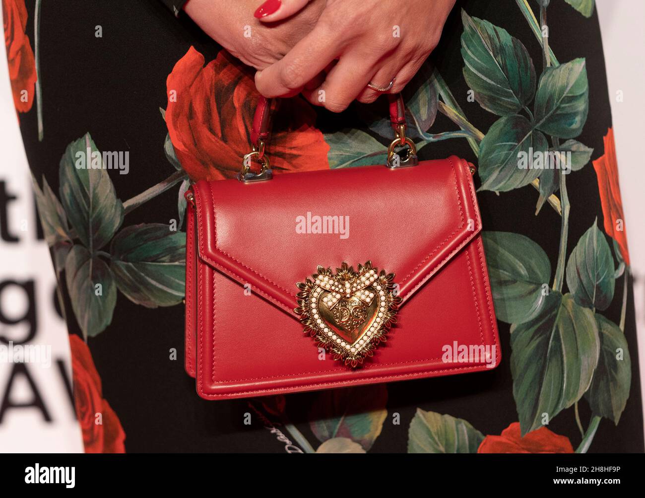 Alex Stapleton (bag detail) attends the 2021 Gotham Awards at Cipriani ...