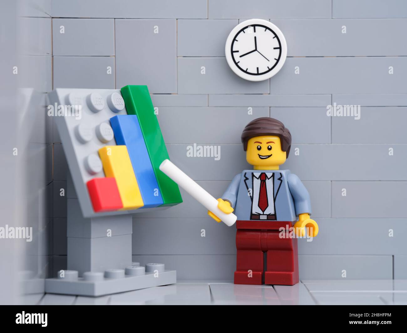 Tambov, Russian Federation - November 26, 2021 Lego businessman ...