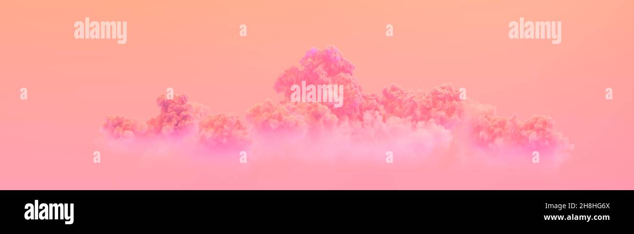 orange panoramic clouds sunset background , digital nature 3D ...