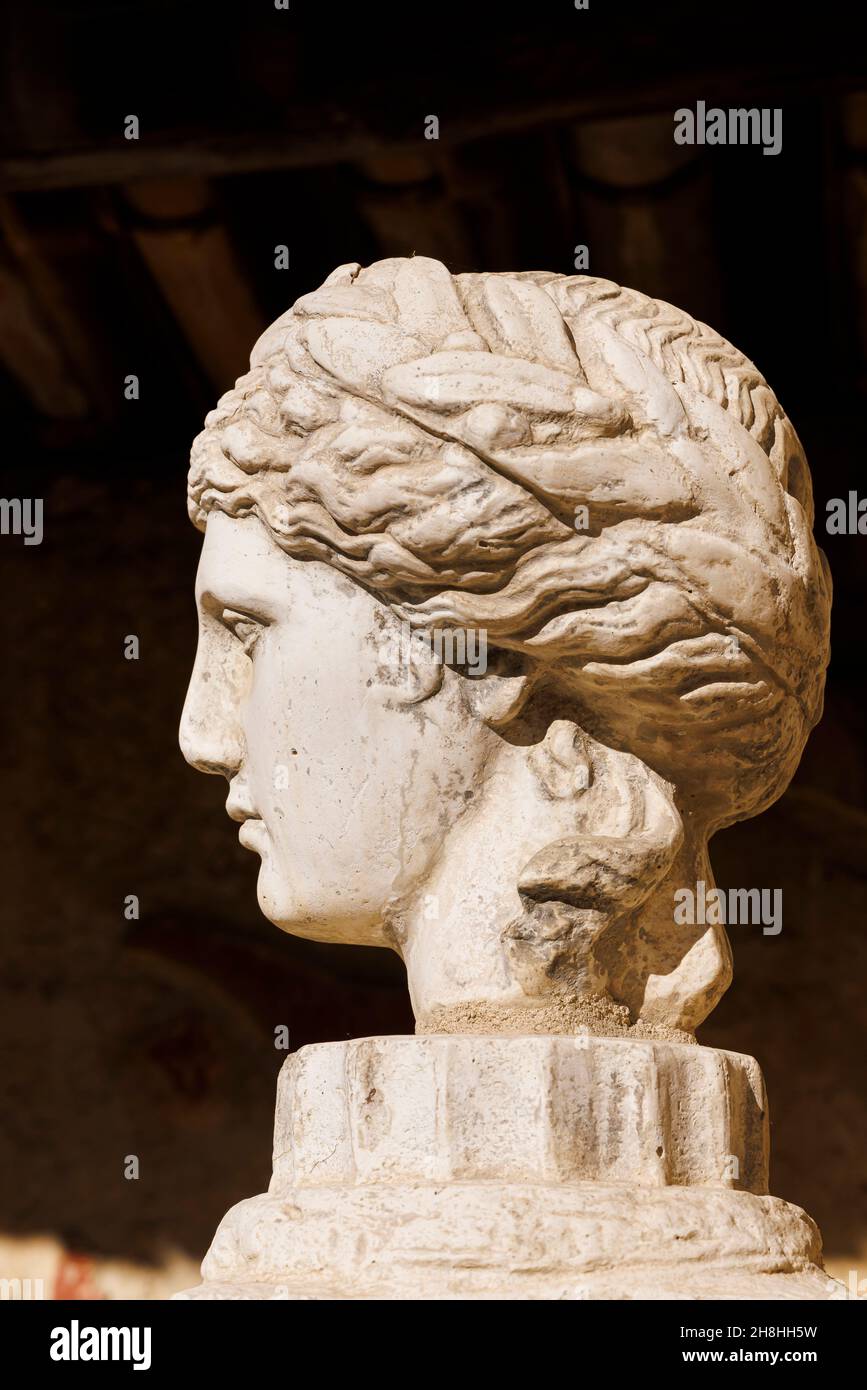 France, Vaucluse, Vaison la Romaine, archeological site, Apollon head ...