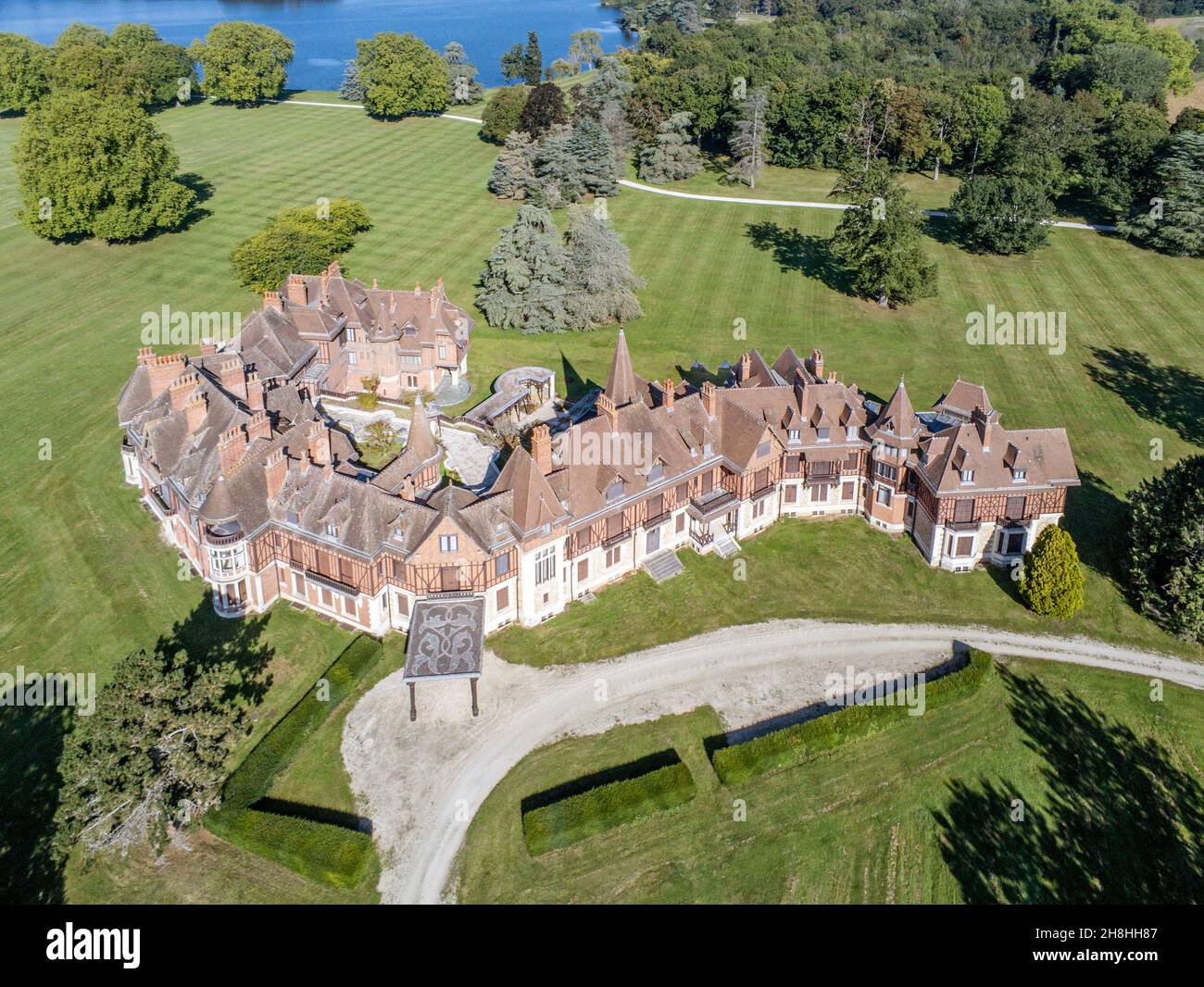 france, Seine-et-Marne, Gretz-Armainvilliers, the Norman style castle ...