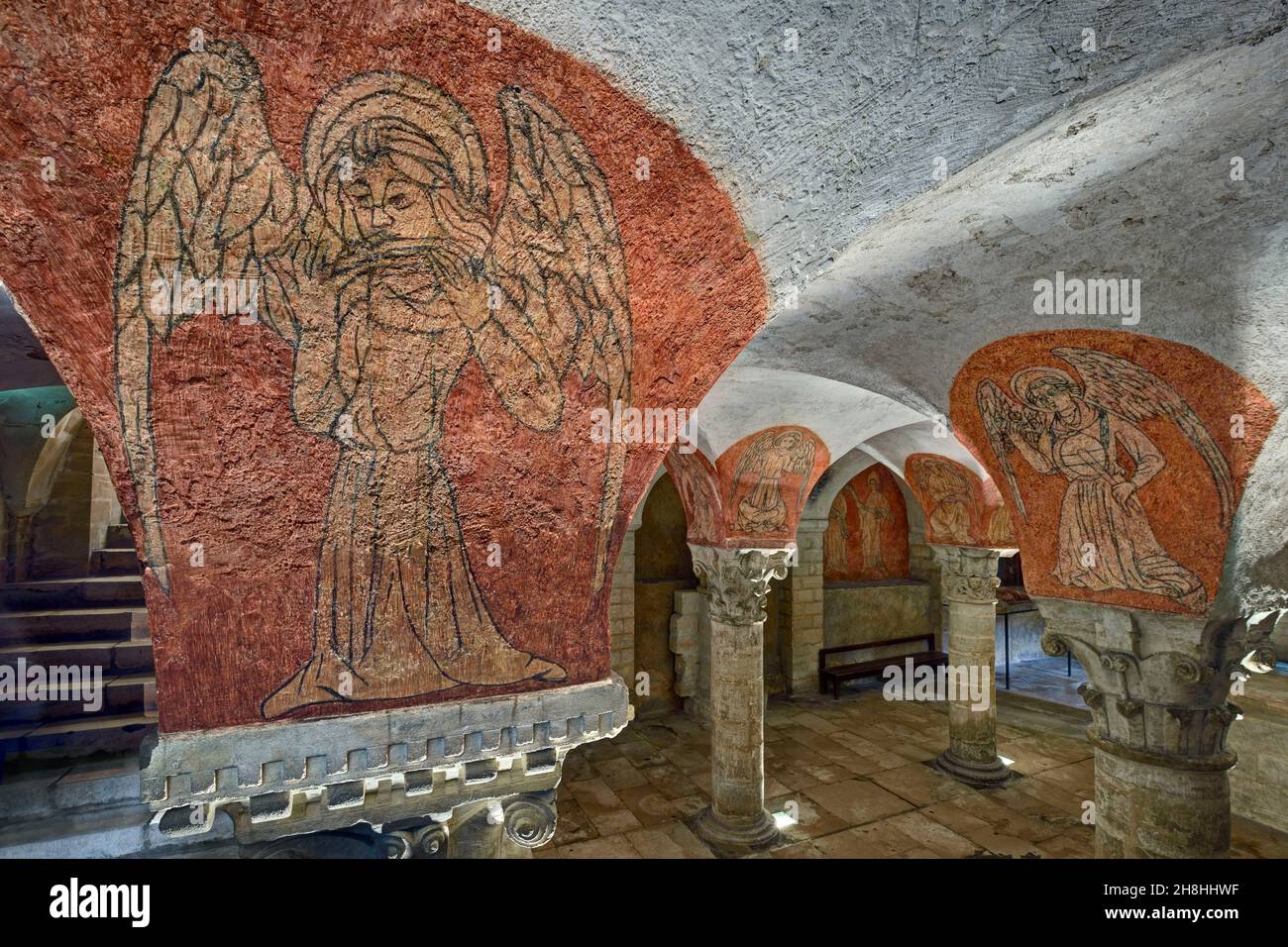 France, Calvados, Bayeux, Notre Dame cathedral, the crypt with the ...