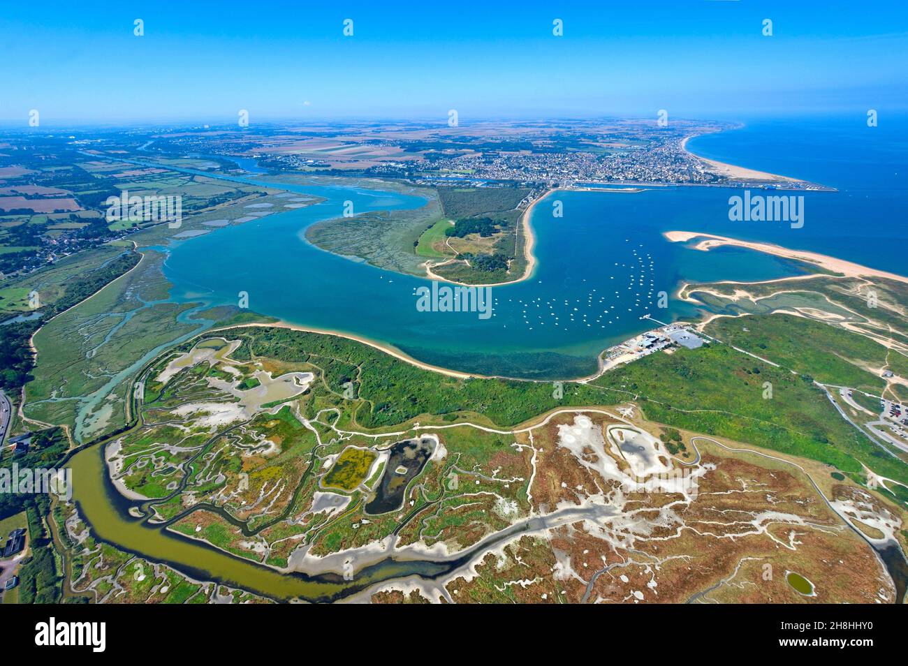 France, Calvados, Merville-Franceville-Plage, the Orne river estuary ...