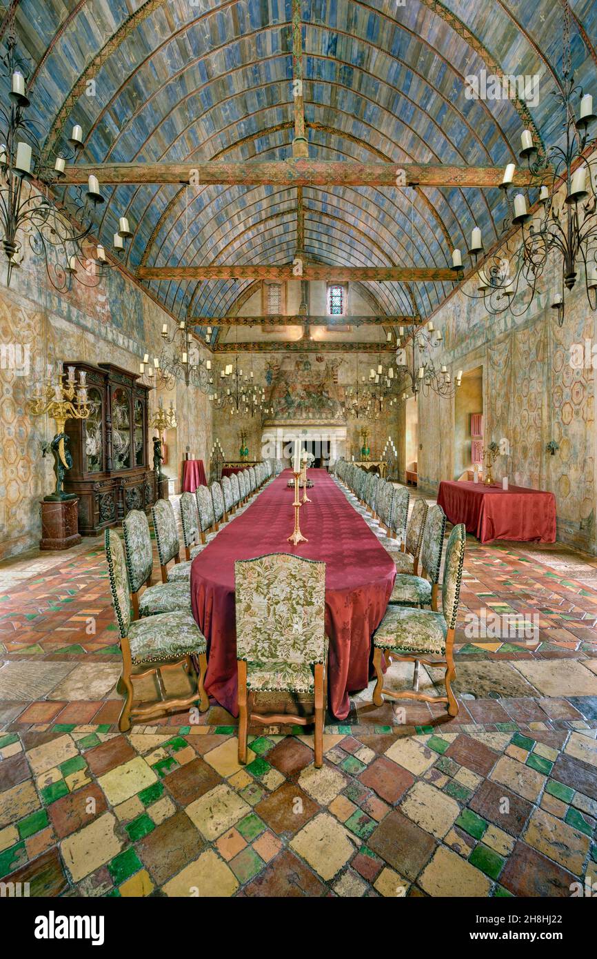 France, Essonne, Bouville, castle of Farcheville, the Kings room Stock ...